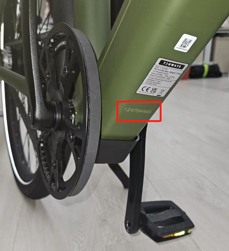 Locate the Frame Number on Your TENWAYS Ebike – TENWAYS Help Center